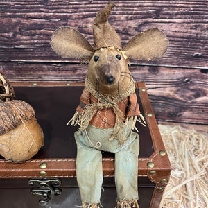 Primitive Scarecrow Mouse - Fall Mantle Decoration - Autumn Decor ...