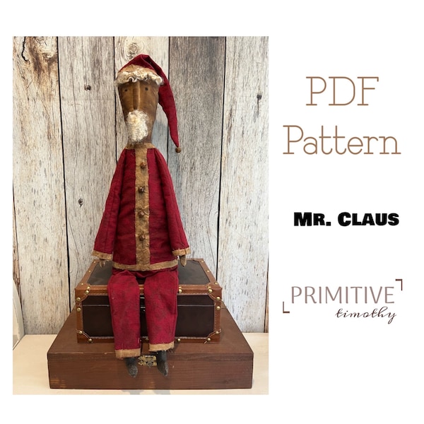 Primitive Santa Doll Patterns - Etsy