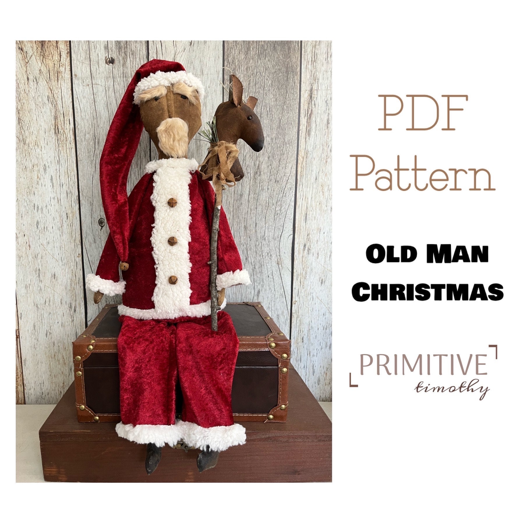 PDF Sewing Pattern Primitive Santa Claus Doll Santa With - Etsy