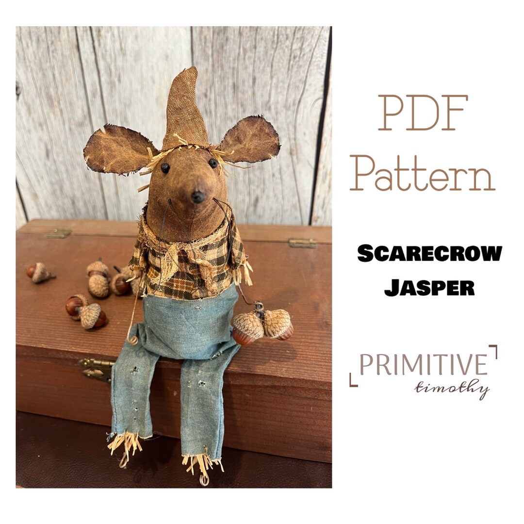 PDF Sewing Pattern - Primitive Scarecrow Mouse - Fall Mantle Decor ...