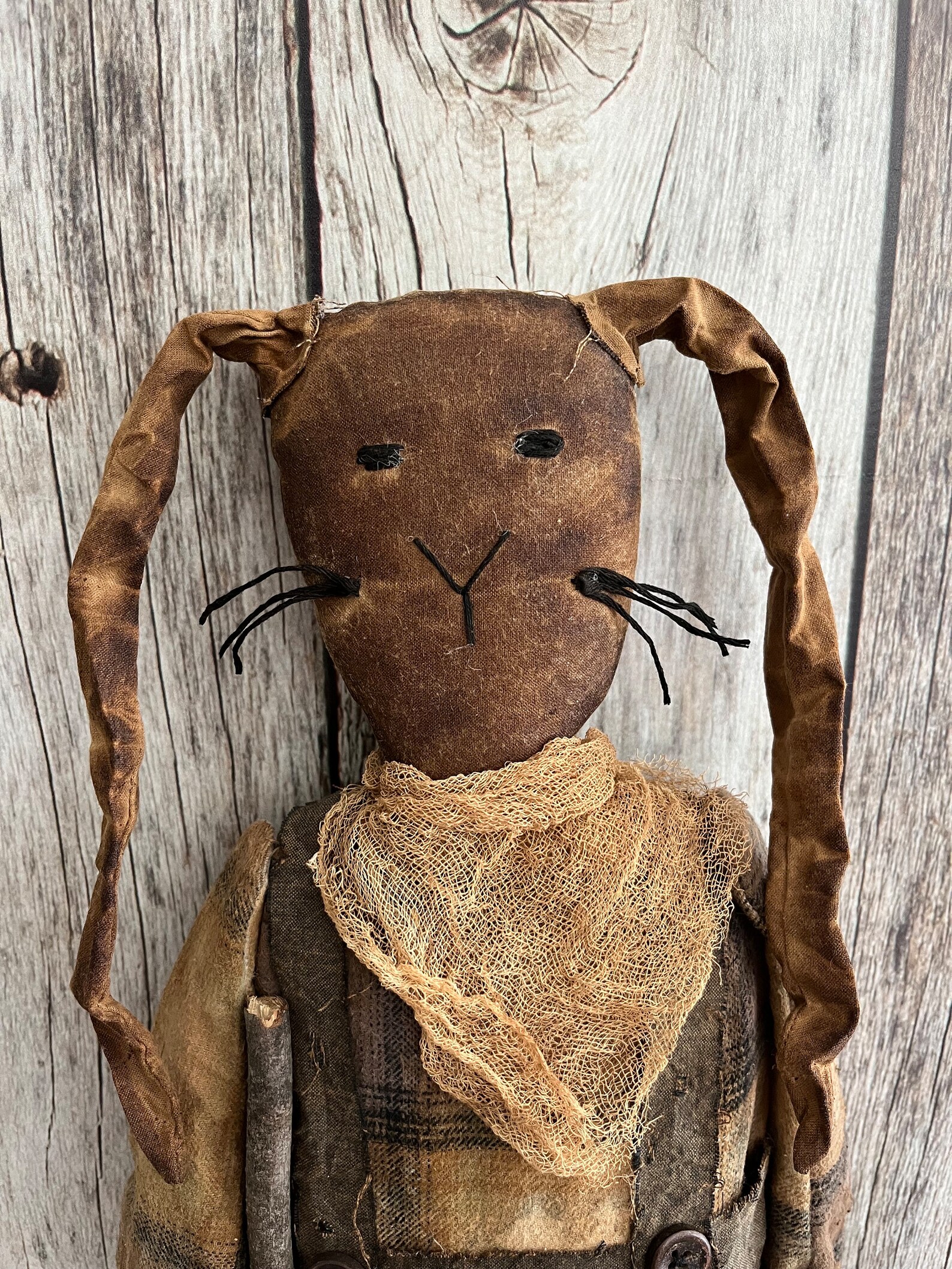 PDF Sewing Pattern - Primitive Bunny Rabbit - Folk Art Doll Door Hanger ...