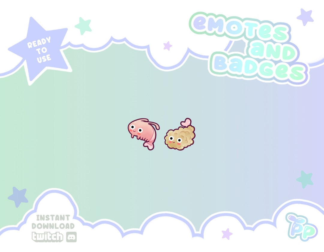 Twitch Emotes und Badges Gurke Shrimp Tempura Set - Etsy 日本