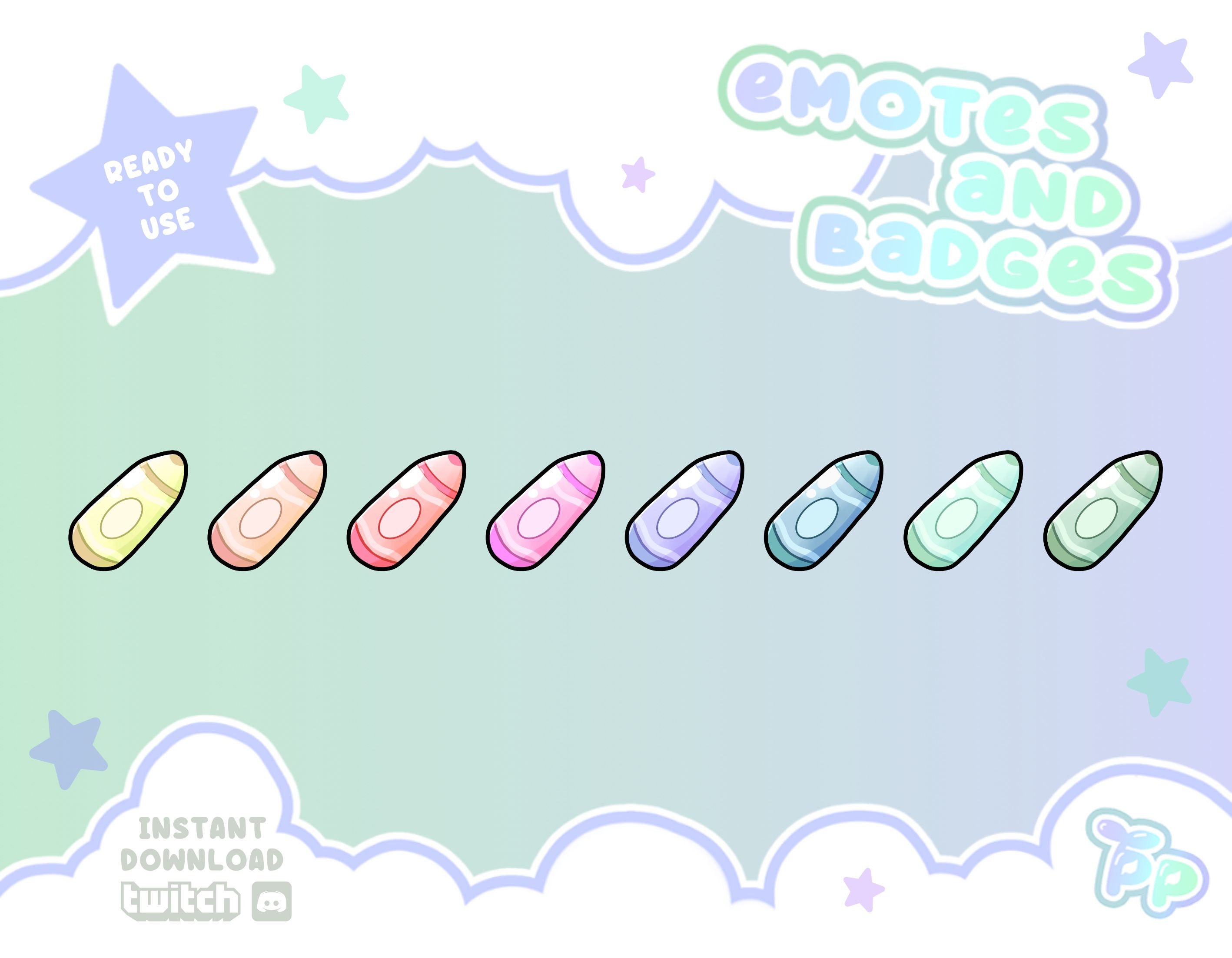 Twitch Emotes and Badges Pencil Crayons NEW - Etsy