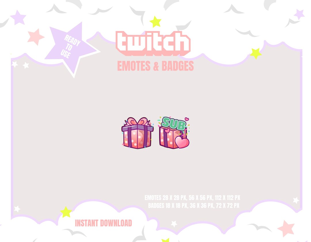 Twitch Emotes and Badges Sub Gift Subscriber - Etsy