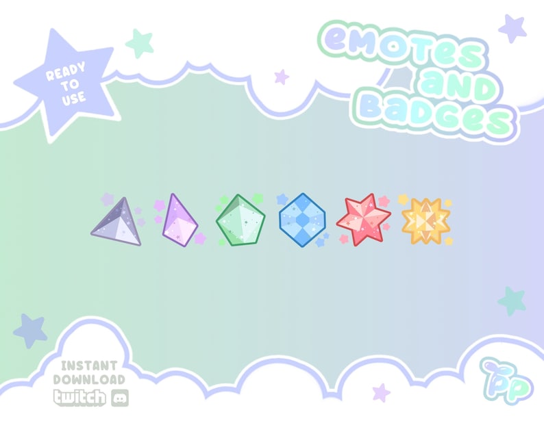 Emotes y emblemas de Twitch Bits Color Cute Kawaii *NUEVO* - Etsy México