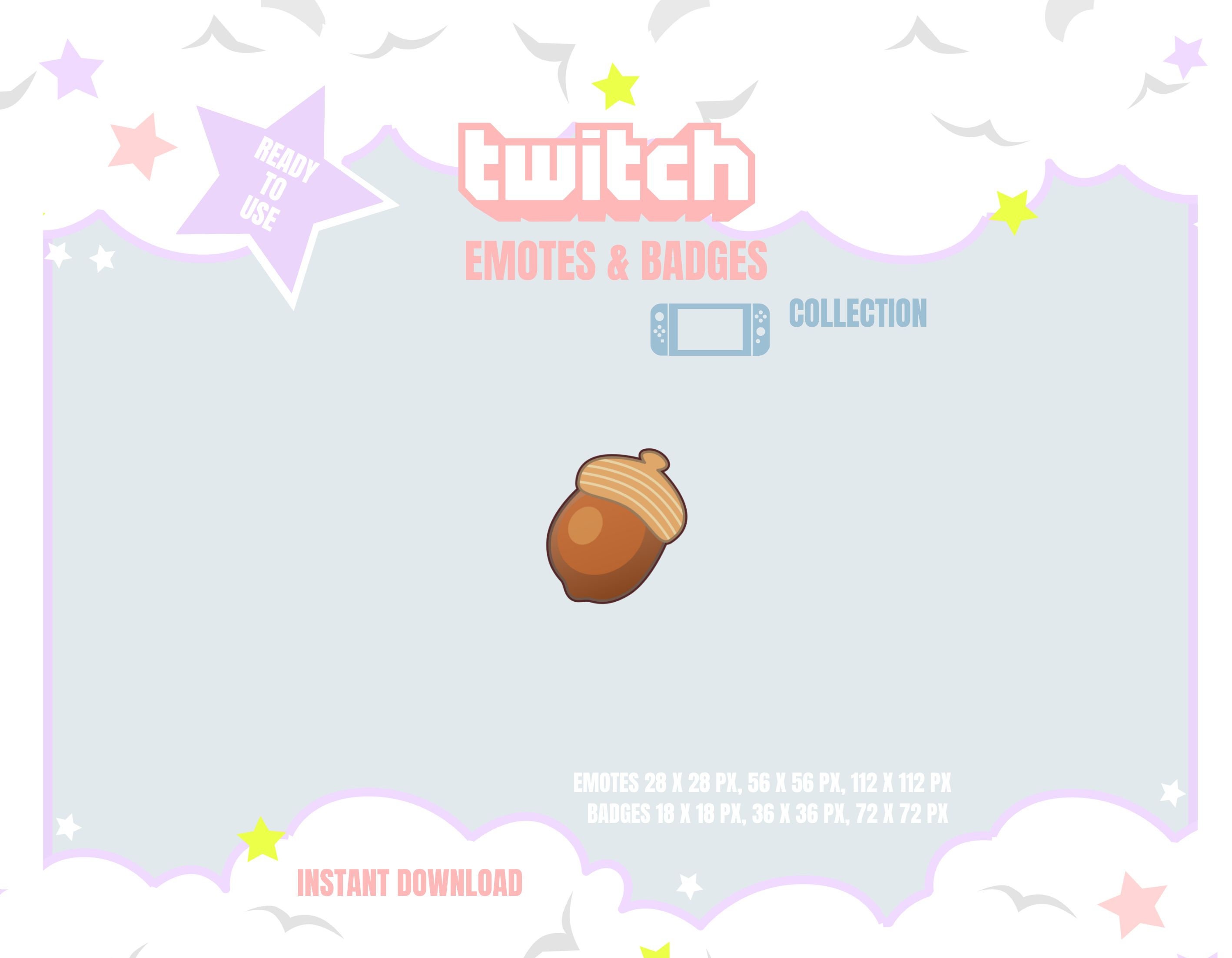 Twitch Emotes and Badges Animal Crossing Acorn - Etsy