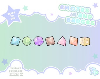 D&D Dice Set Twitch Sub Badges Dungeons and Dragons Bit Badges Fantasy ...