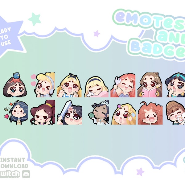 Princess Emotes Twitch - Etsy