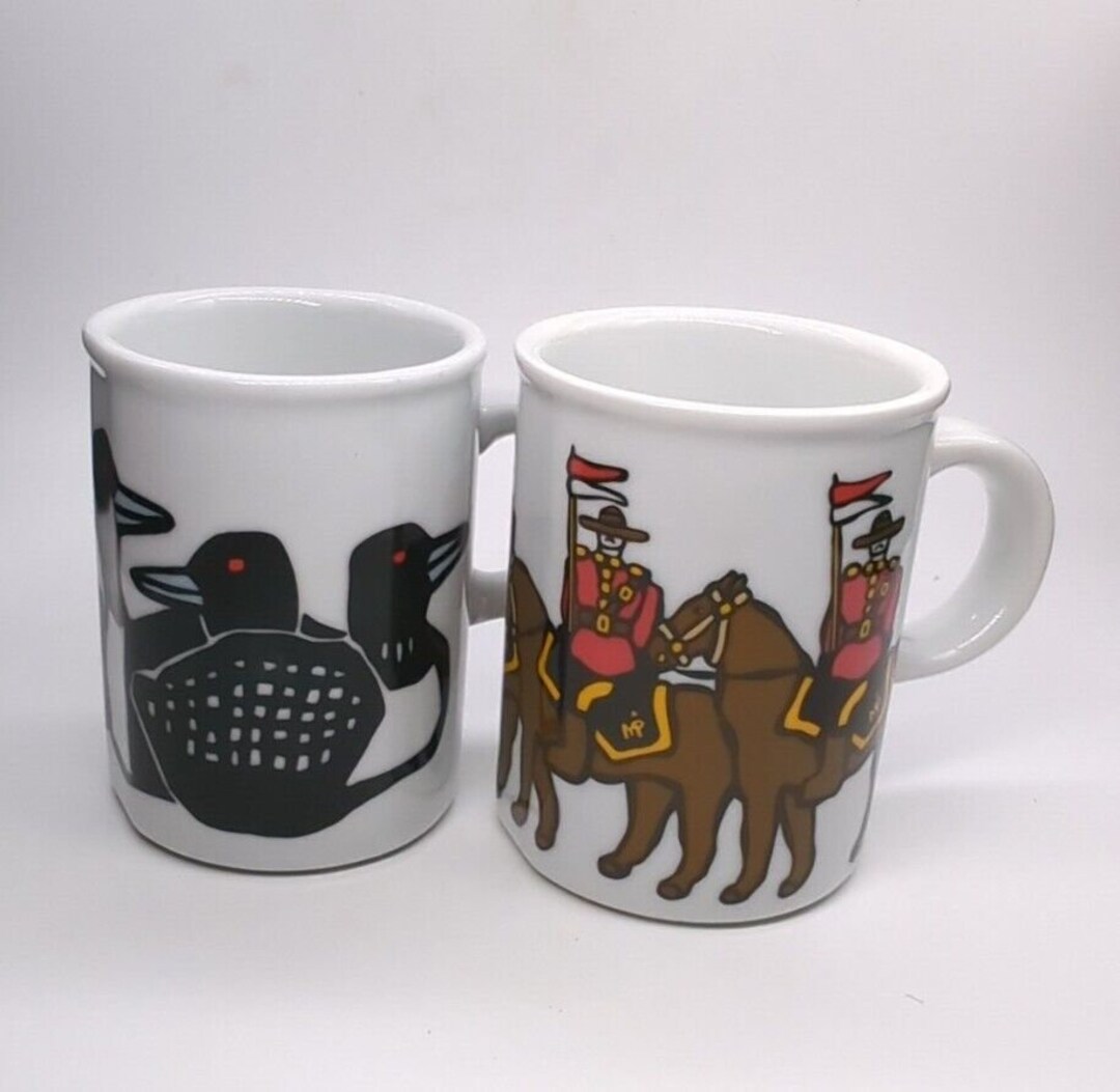 Lot of 2 Marc Tetro Mugs RCMP and Loons Coffee Cups Canada - Etsy