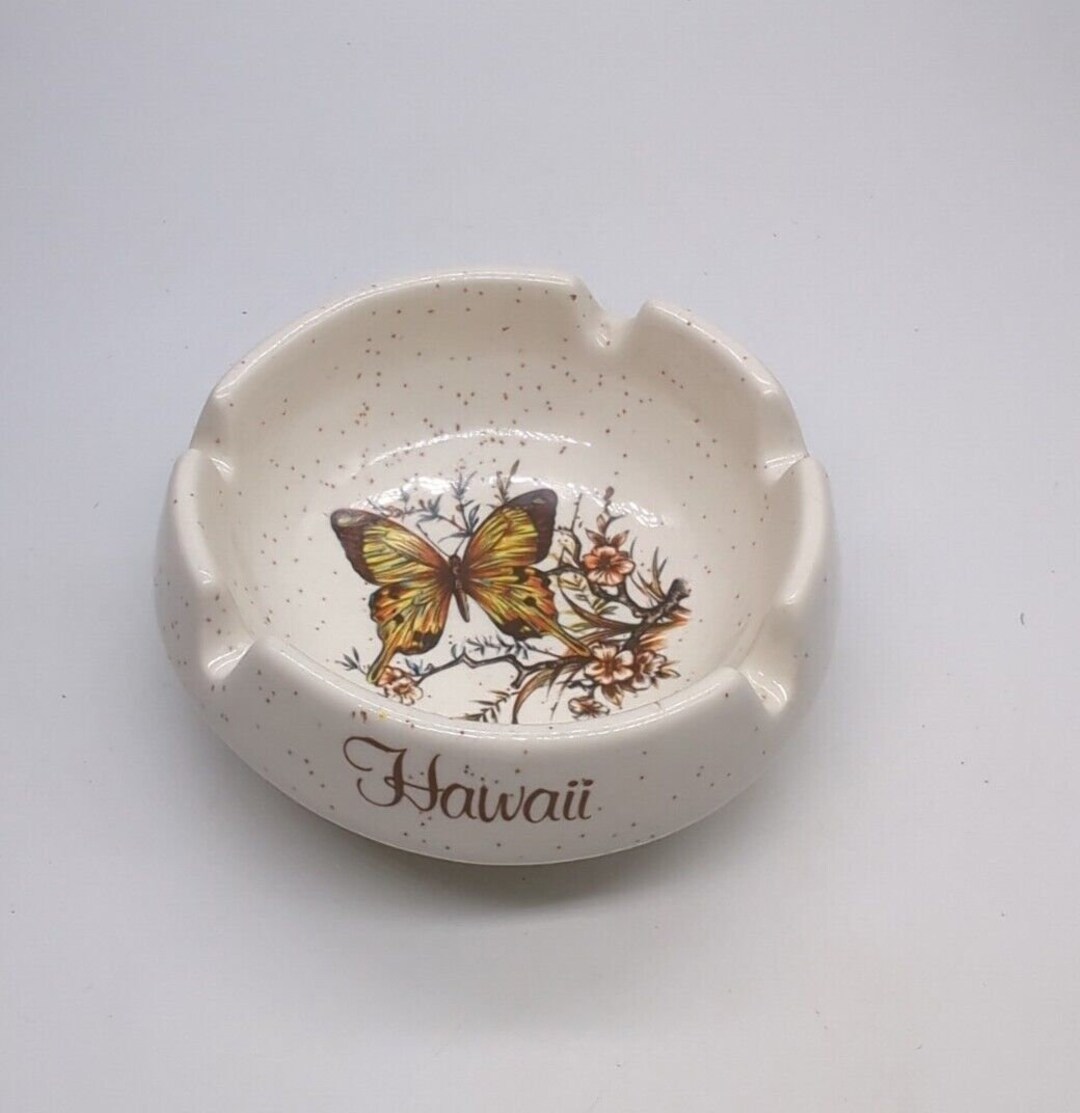Vintage Small Pic Tic Ashtray Butterfly Hawaii - Etsy