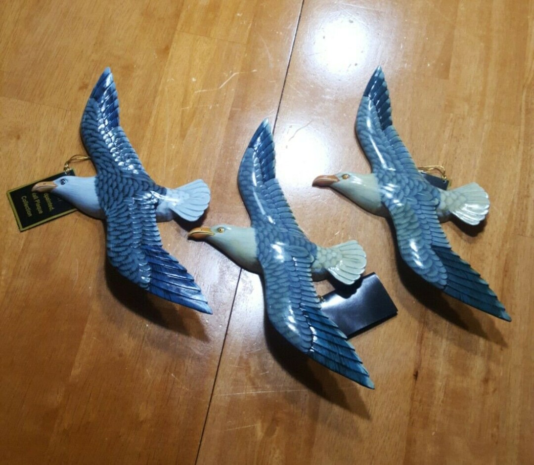 3 CIT Seagull Birds Wall Plaques Hand Painted Plastic - Etsy