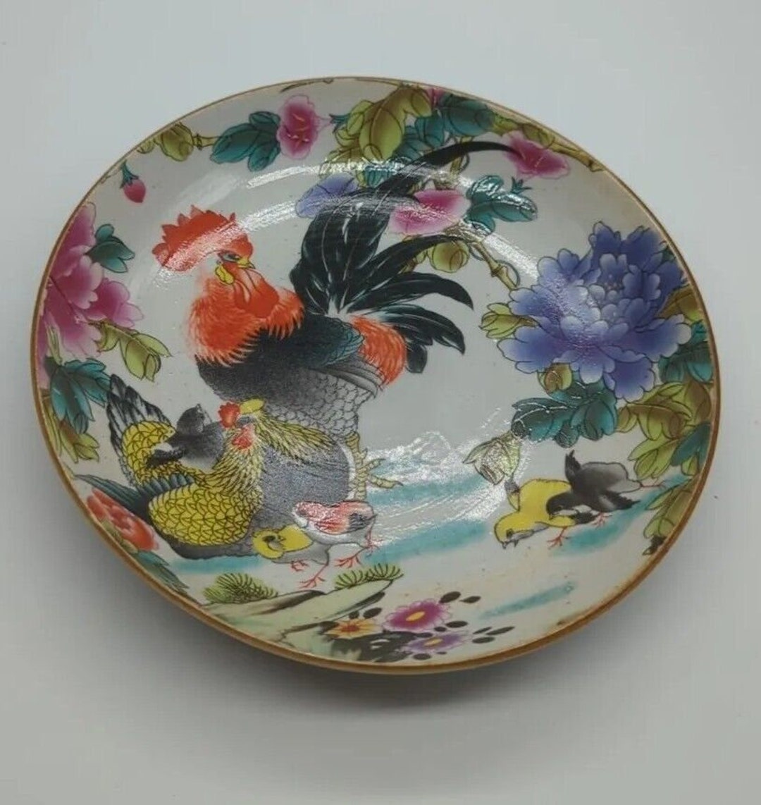 Chinese Jiangxi Porcelain Company Small Plate 5.25" Chicken Rooster and ...
