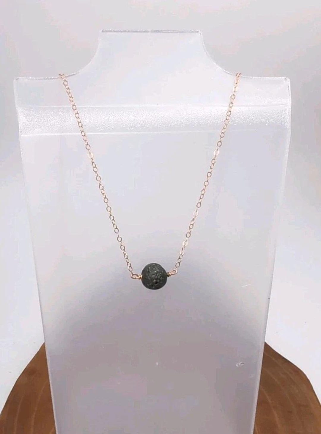 Vintage 1/20 14k GF Chain Lava Stone Pendant - Etsy