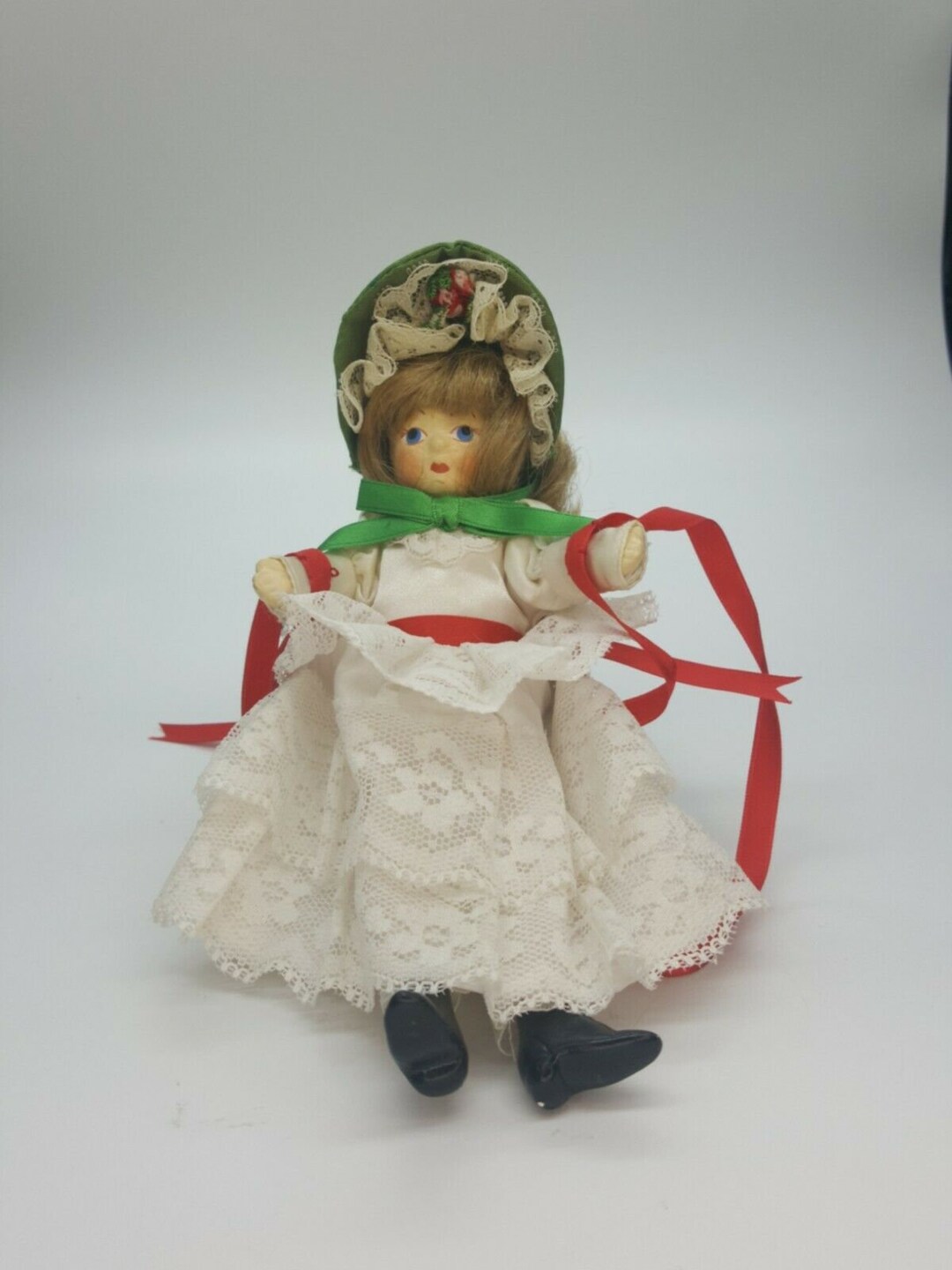 Vintage House of Hatten Girl on Swing Cloth Body Porcelain Head Hands ...