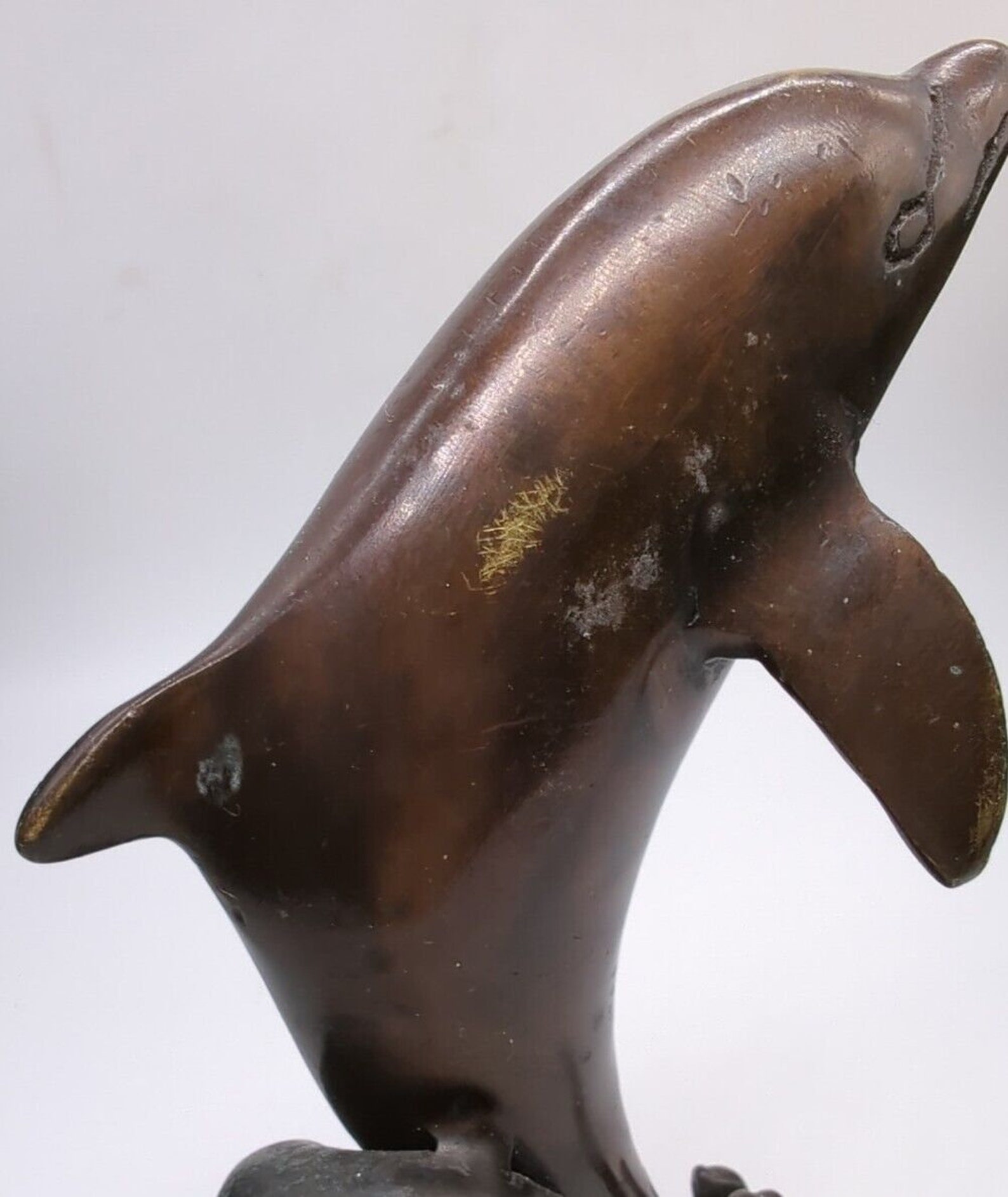Brass Dolphin Swimming Waves Sculpture Figure Paperweight - Etsy