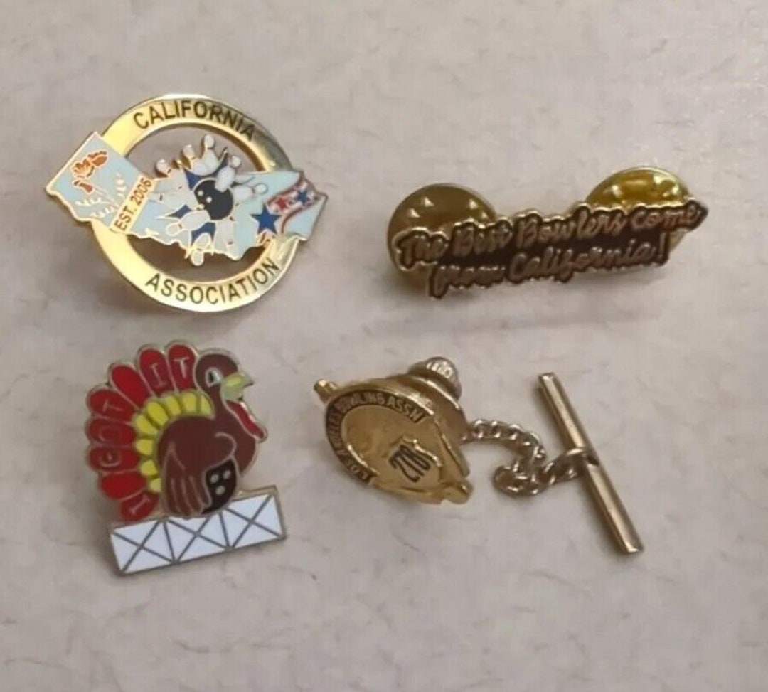 California Bowling Pin Lot LA Bowling Assn Turkey Best Bowlers 4 Pin ...