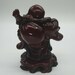 Buddha Happy Statue Laughing Figurine Dark Red Resin Feng Shui Luck 4.5 ...