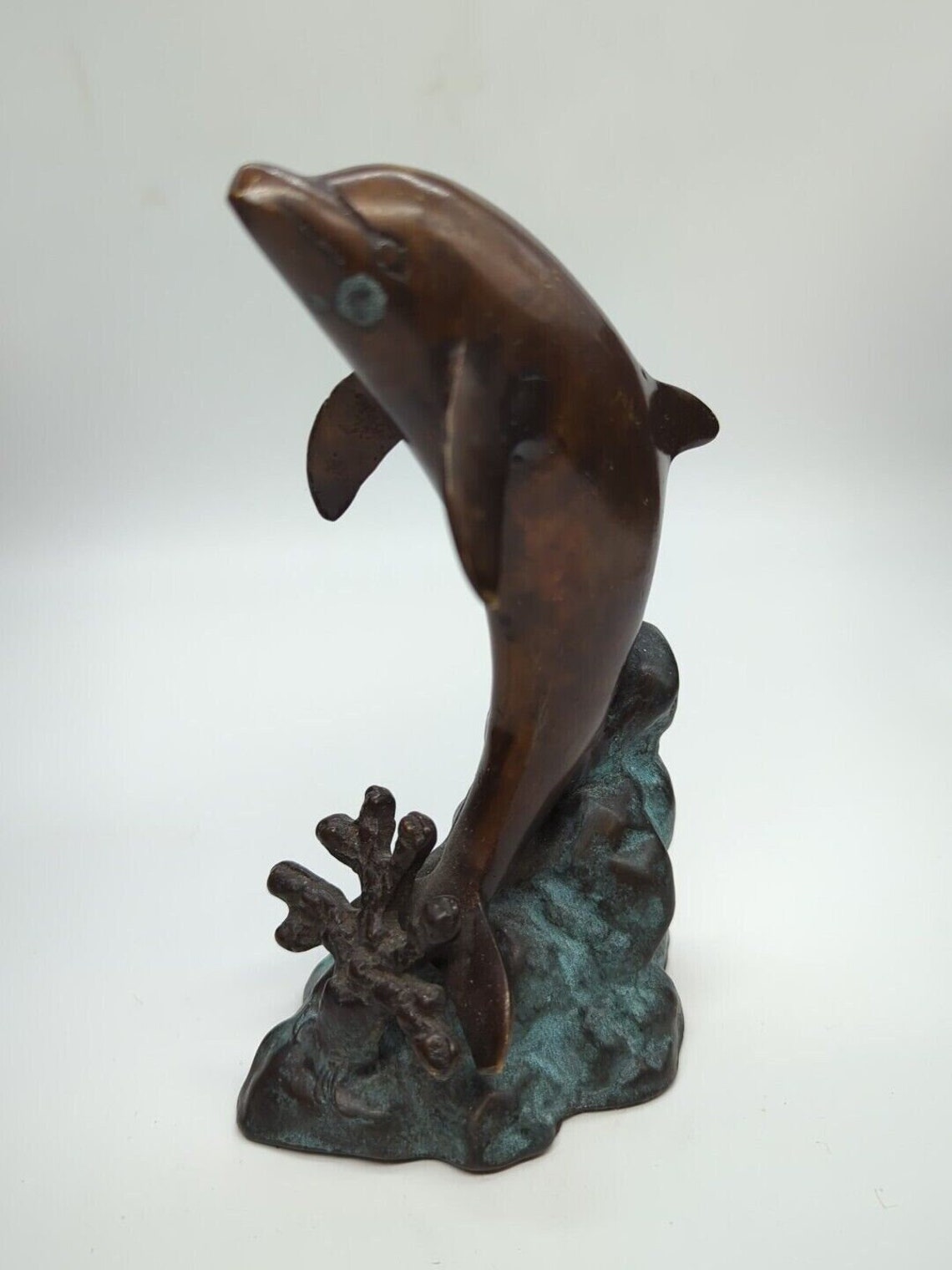 Brass Dolphin Swimming Waves Sculpture Figure Paperweight - Etsy