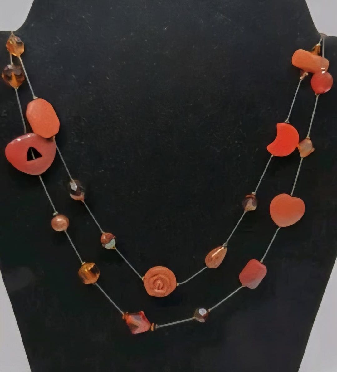 Dabby Reid 46" Long Necklace Goldstone Station Beads Boho - Etsy