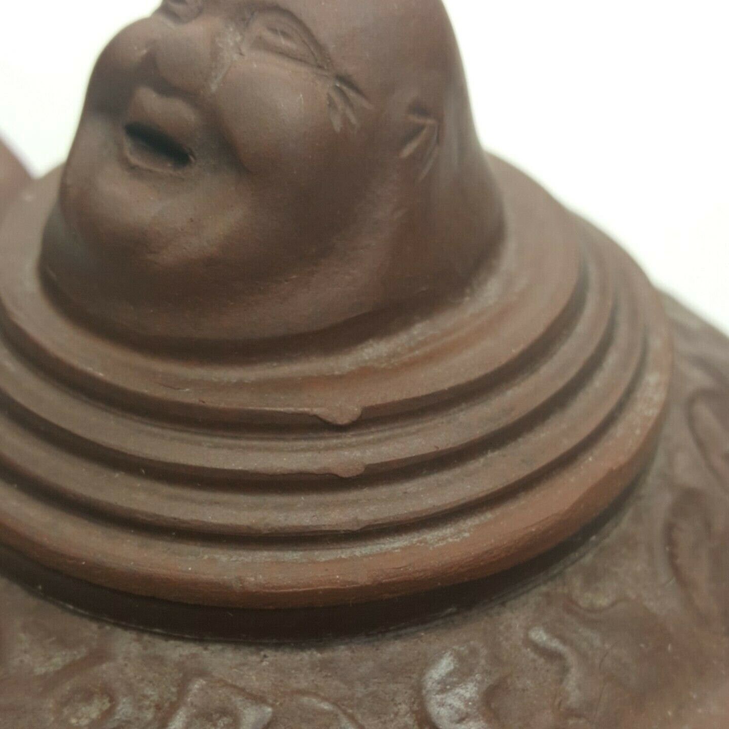 Vintage Brown Clay Teapot Crying Buddha Head Lid Marked on - Etsy