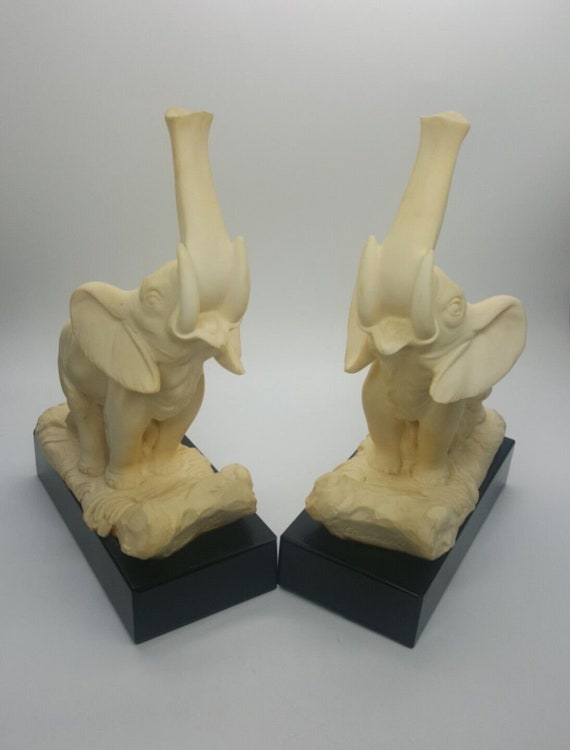 Vintage A. Giannelli Elephant Alabaster Sculptures Bookends - Etsy
