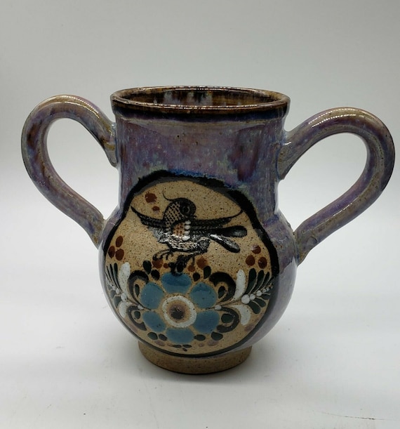 Hand Thrown Netzi Art Pottery 2 Handle Urn Jug Pitcher Vase | Etsy