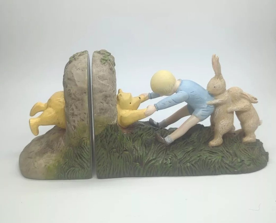 Vintage Classic Pooh Winnie the Pooh & Christopher Robin Bookends Stuck ...