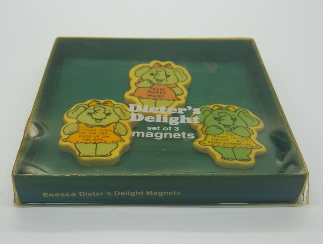 Elephants Enesco A Dieter's Delight Magnets Complete Set of 3 NOS - Etsy