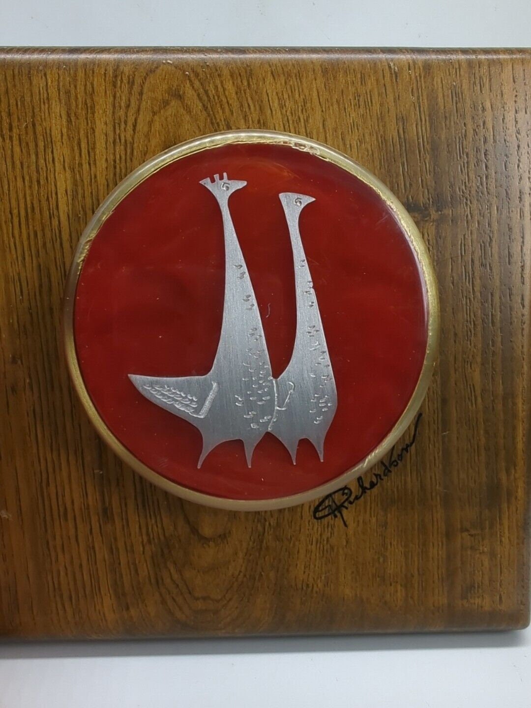 Vintage Wood Wall Plaques Resin Mother of Pearl Signed Wall Art - Etsy