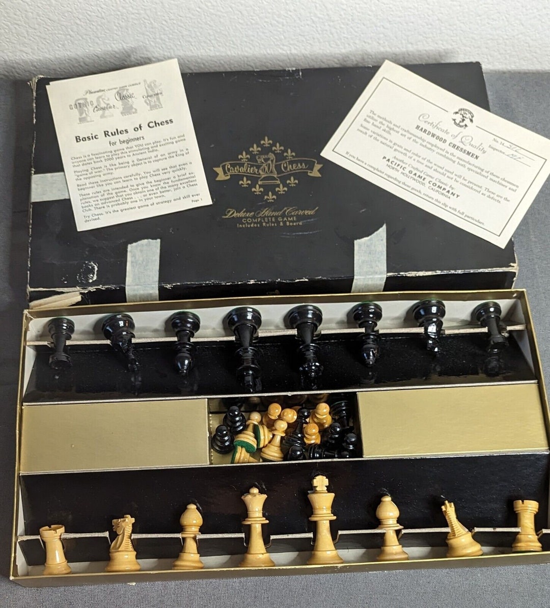 Vintage Cavalier Chess Deluxe Set Wood Pieces - Etsy