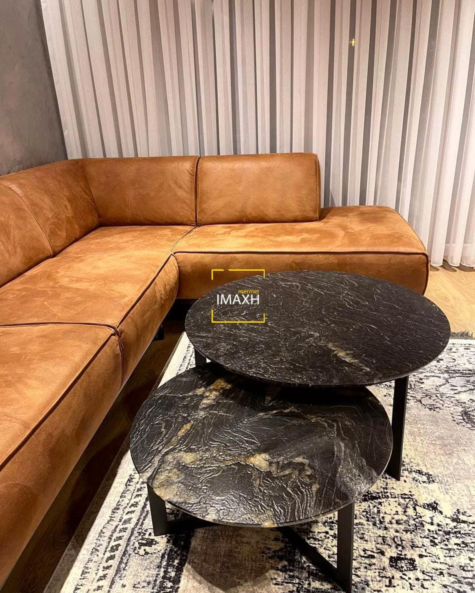 Black Marble Coffee Table, Natural Marble Table Top MATRIX LEATHER ...