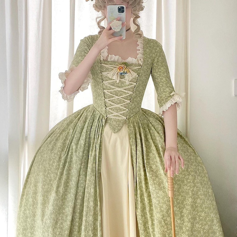 Green 1800 Century Dress - Etsy