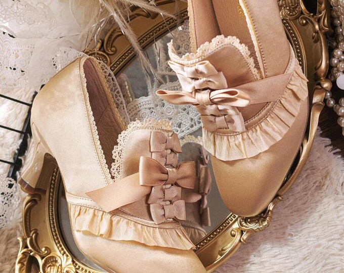 Champagne Diamond Rococo High Heels Marie Antoinette Pink Shoes Baroque ...
