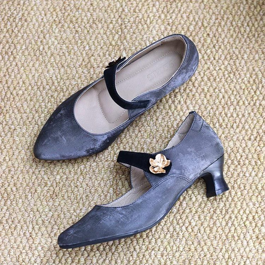 Blue Grey Embossed Pattern Rococo High Heels Marie Antoinette Pink ...