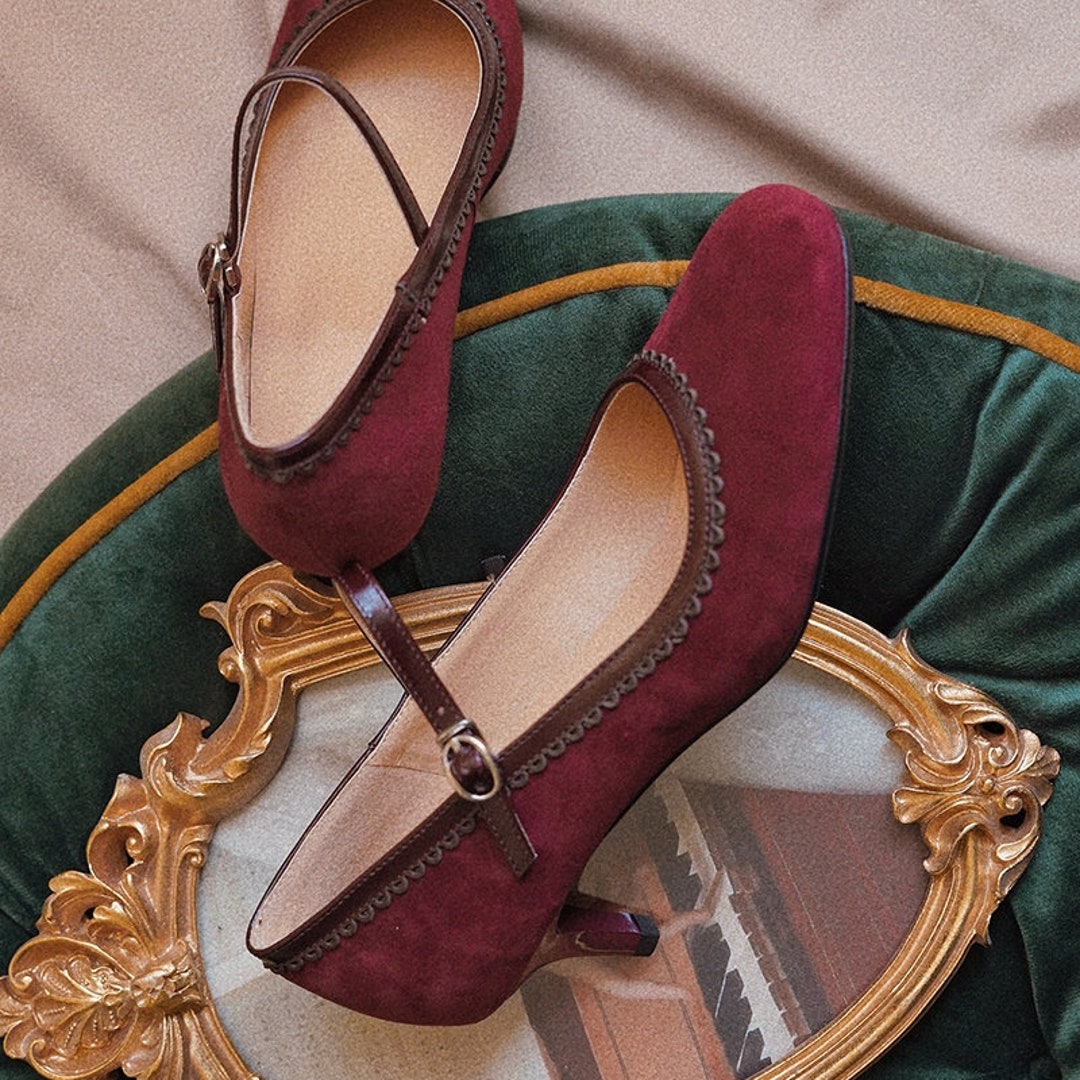 Red Heels Marie Antoinette Shoes Rococo Baroque Costume Bridal Heels ...