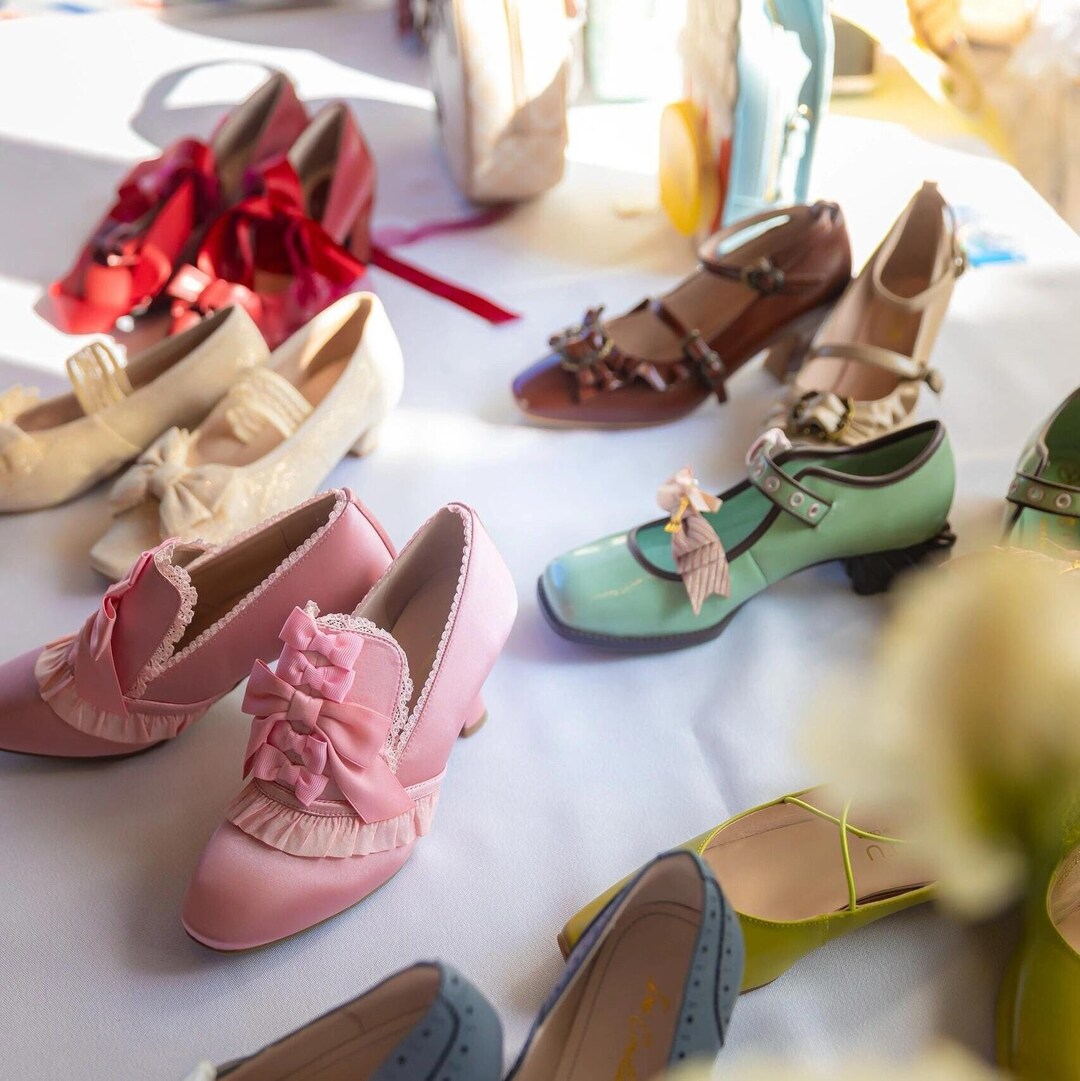 Peony Rococo High Heels Marie Antoinette Pink Shoes Baroque Costume ...