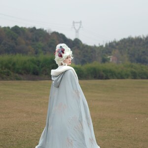 Light Blue Marie Antoinette Cape With Fur Victorian Style Rococo ...