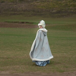 Light Blue Marie Antoinette Cape With Fur Victorian Style Rococo ...