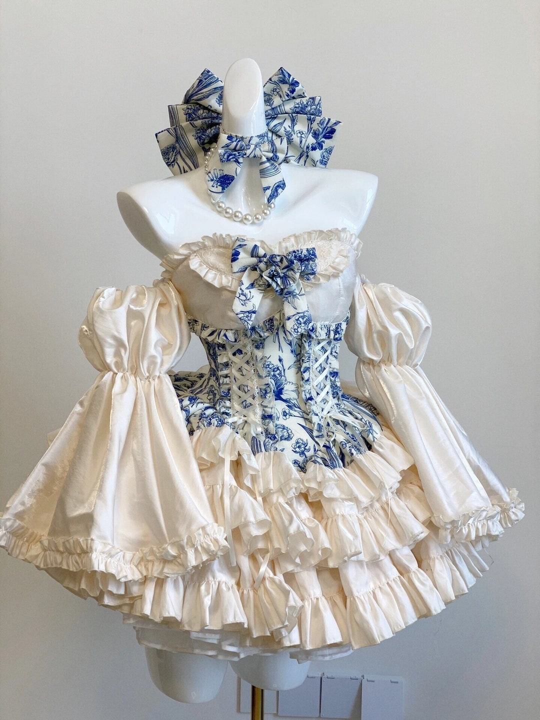 Blue Marie Antoinette Style Short Dress, Victorian Inspired Rococo ...