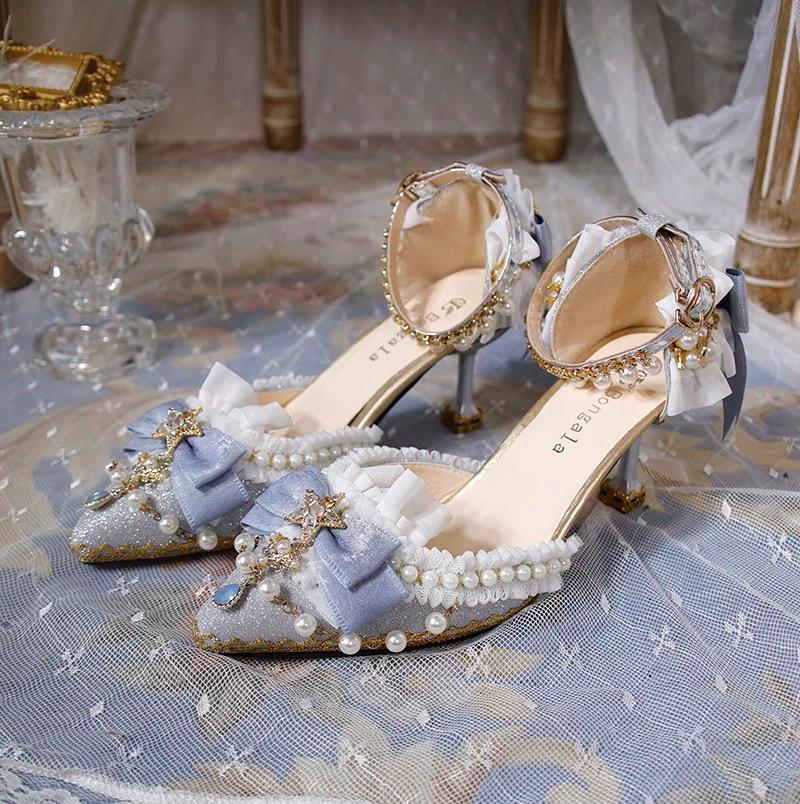 Pastel Blue Rococo Court Shoes – 18th Century Inspired Heels With ...