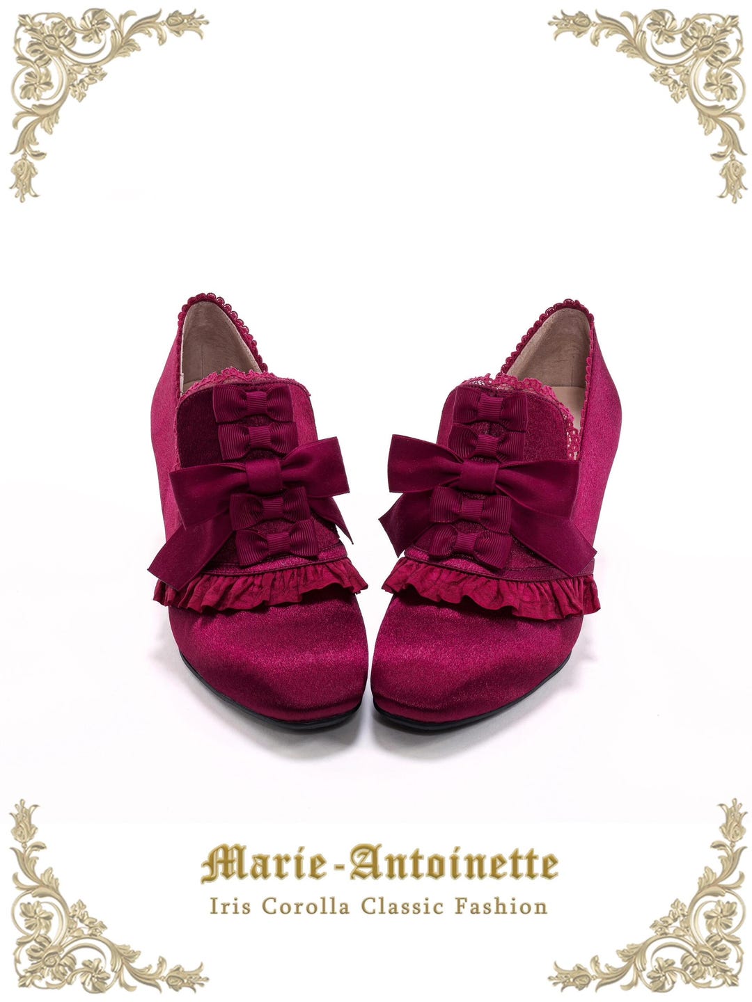 Red Agate Rococo High Heels Marie Antoinette Pink Shoes Baroque Costume ...