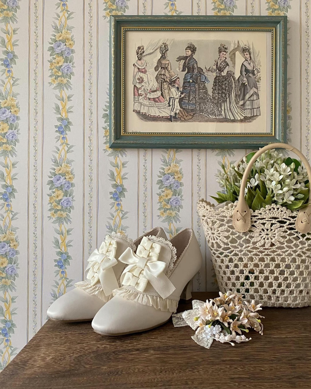 Pearl White Rococo High Heels Marie Antoinette Pink Shoes Baroque ...