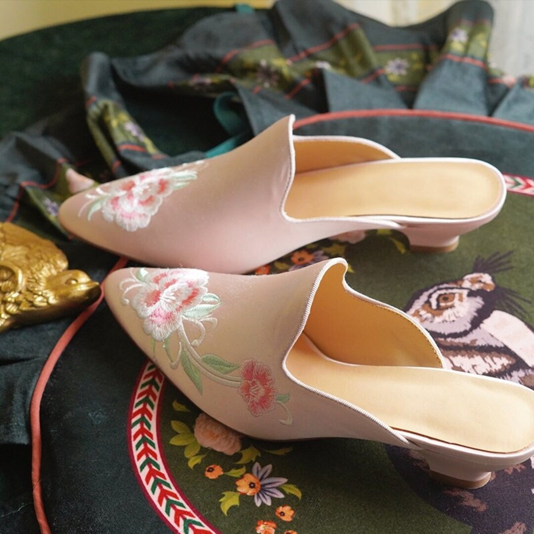 Marie Antoinette Mule Shoes Rococo Baroque Costume Bridal Pumps ...