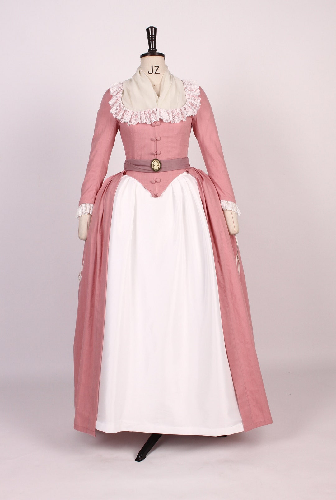 Robe a La Anglaise Dress Gown 18th Century Women's Cotton Pattern Dress ...