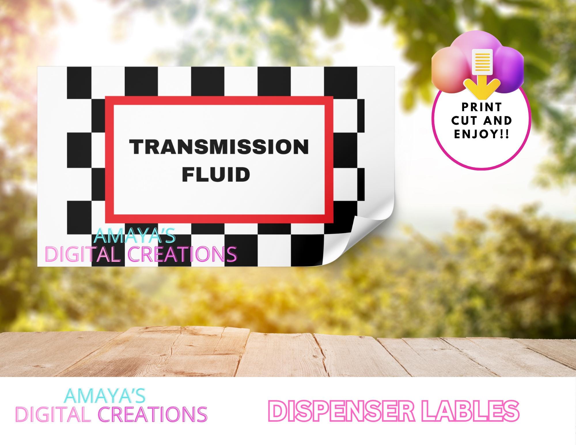 Transmission Fluid Party Sign ,party Decor Instant Download, Racing Car ...