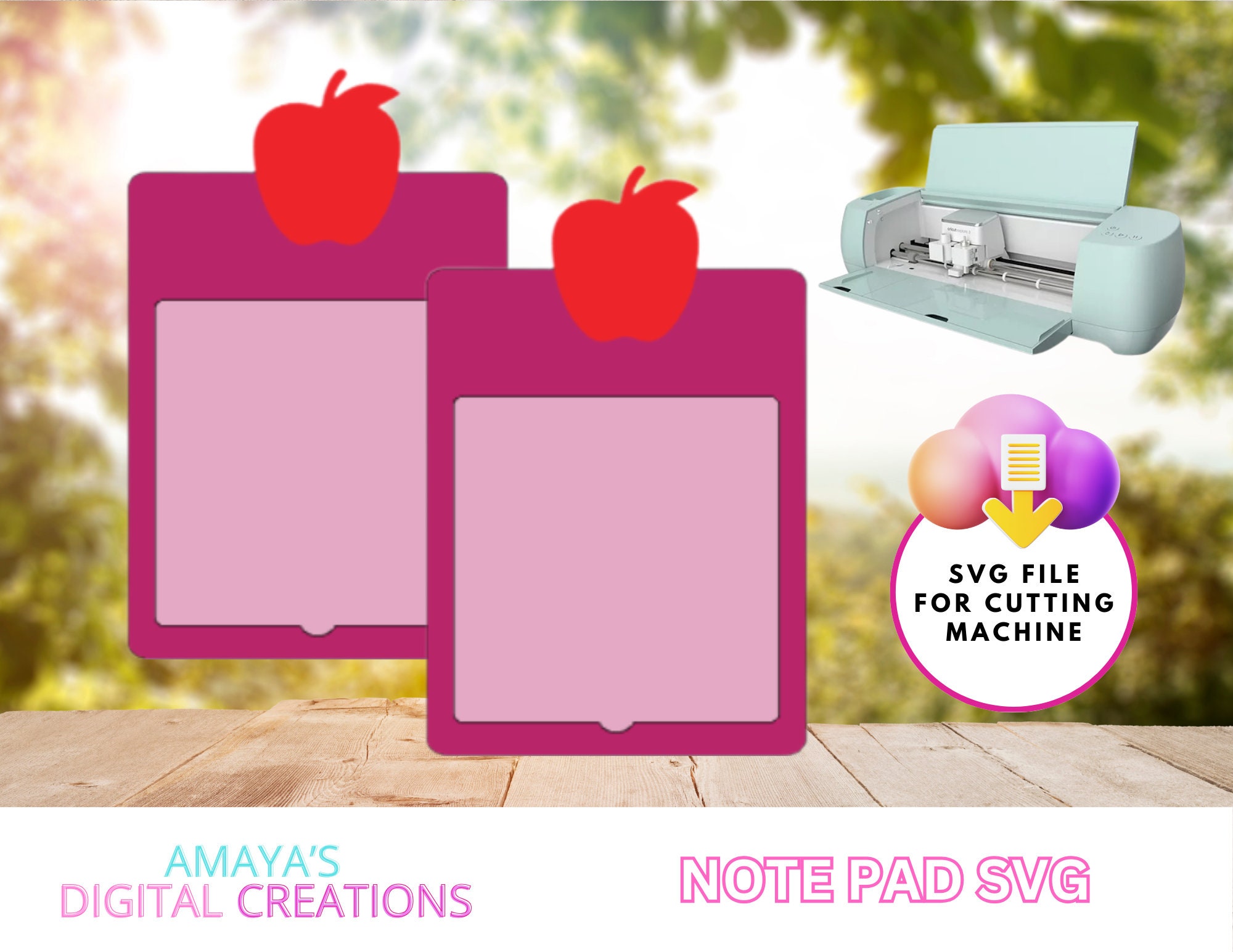 Teacher Note Pad SVG, Teacher Gift Svg, Note Pad Holder, Sticky Note ...