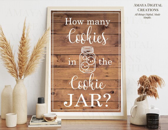 How Many Cookies in the Jar Game Baby Shower Game Sign - Etsy