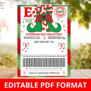 Editable Elf Shipping Label Template |elf Mail Label | Digital Download ...