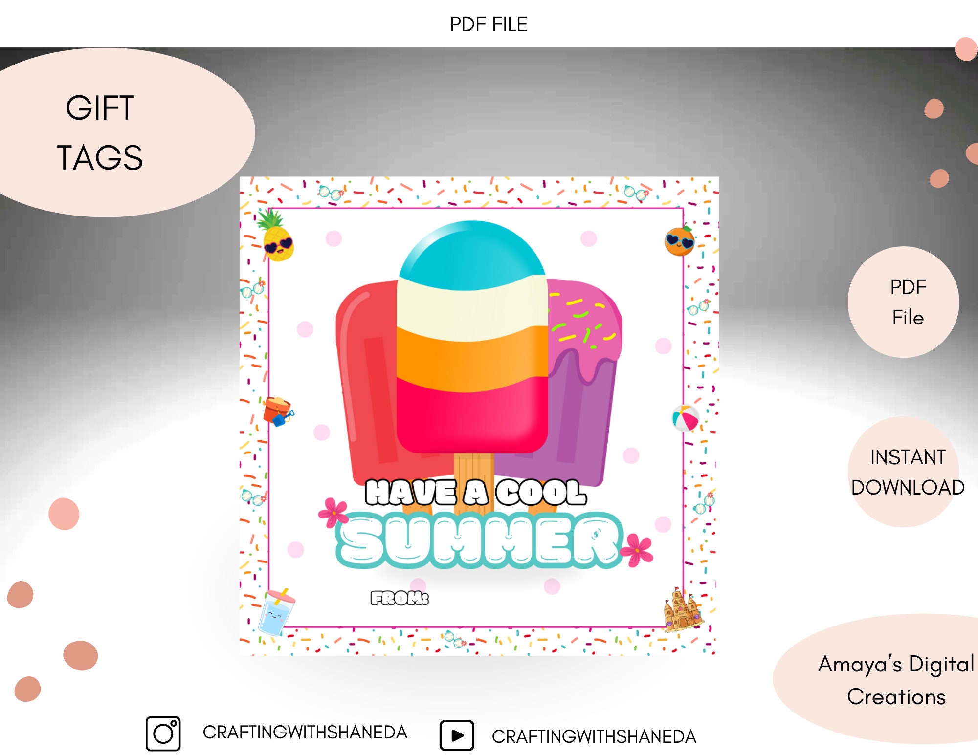 Hope You Have A Cool Summer Printable Gift Tag, End of School Year Tags ...