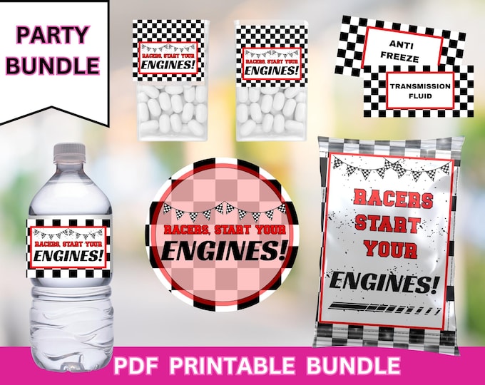 RACE CAR Collection - Digital Files for Birthday Party or Baby Shower ...
